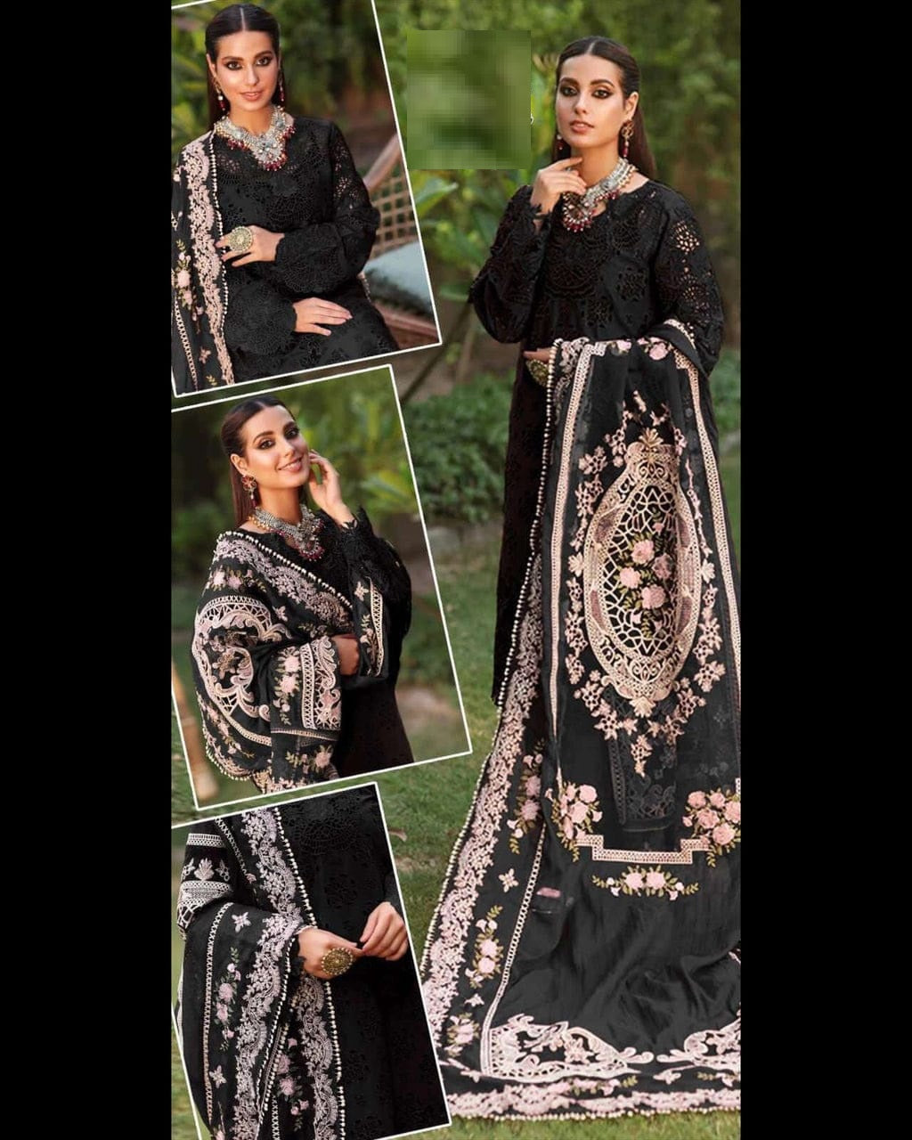 WEARZA BLACK BEAUTY MOST BEAUTIFUL CHIKANKARI PURE LAWN WITH PURE ORGA ...
